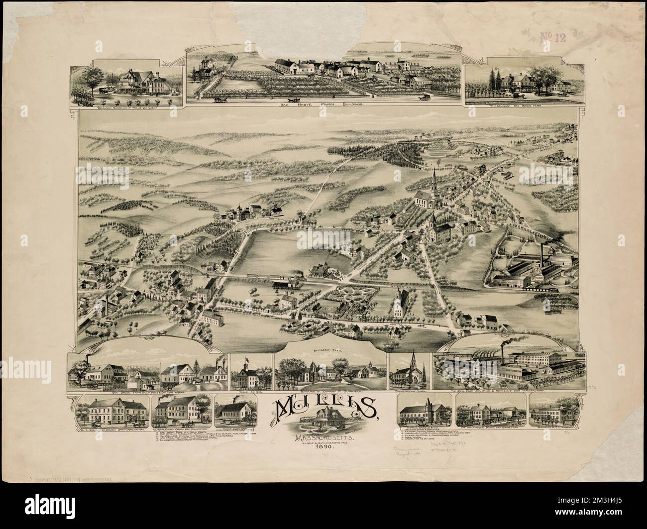 Millis, Massachusetts : 1890 , Millis Mass., Aerial views Norman B ...