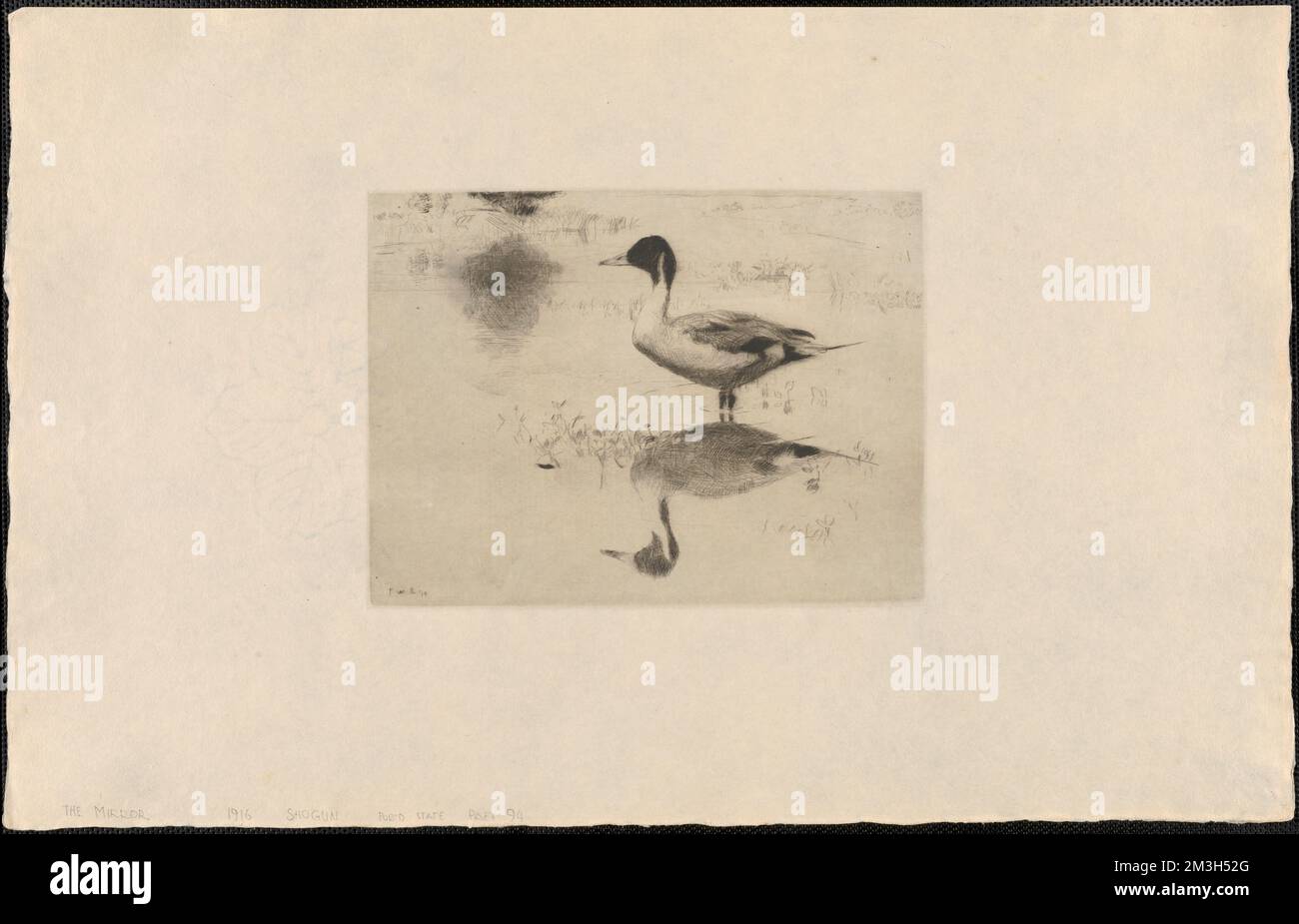 The mirror , Ducks, Bodies of water, Reflections. Frank W. Benson (1862 ...