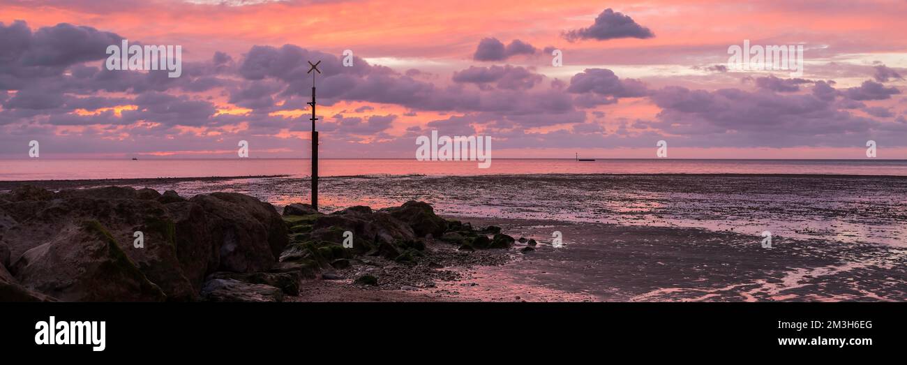 View the Rocks and Groyne Beach at Pagham, West Sussex UK Stock Photo ...