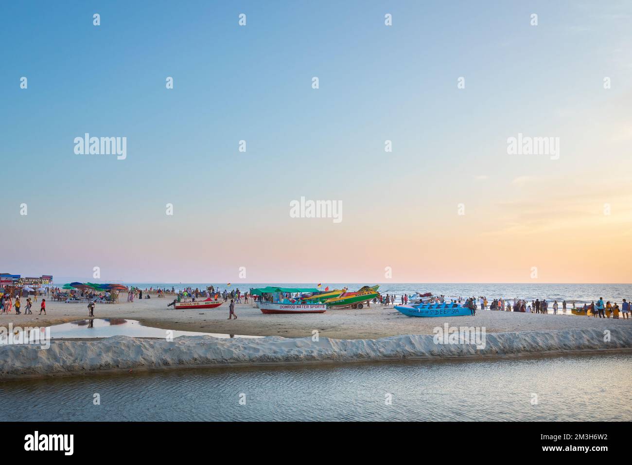 Beautiful sunset on the beach Colva Beach - South Goa, India Stock ...