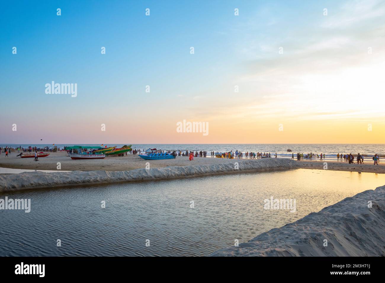 Beautiful sunset on the beach Colva Beach - South Goa, India Stock ...
