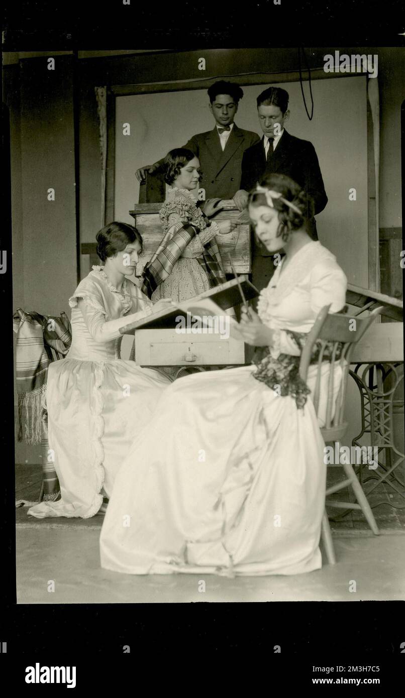 Models for mural , Artists' models, Costumes, Massachusetts Normal Art ...