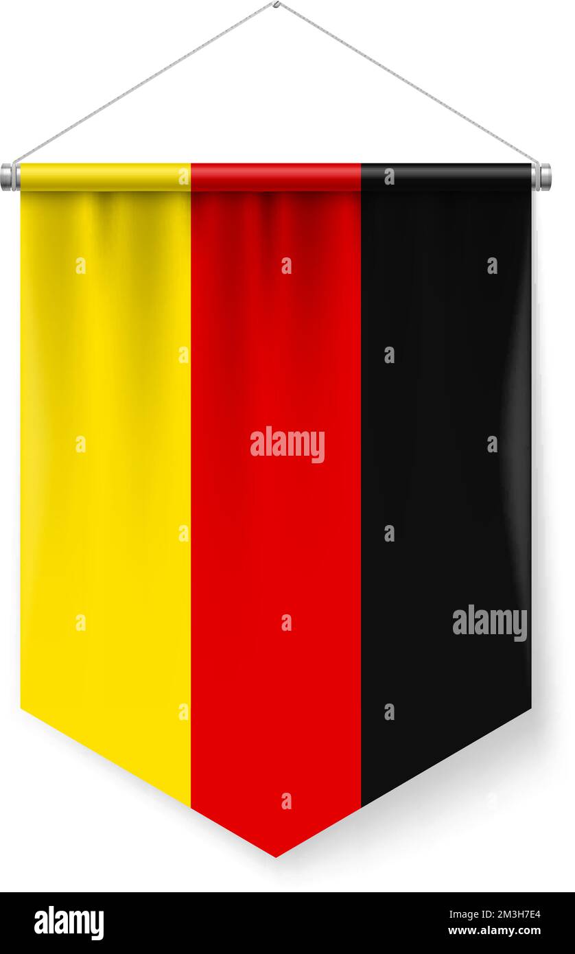 Vertical Pennant Flag of Germany as Icon on White with Shadow Effects ...