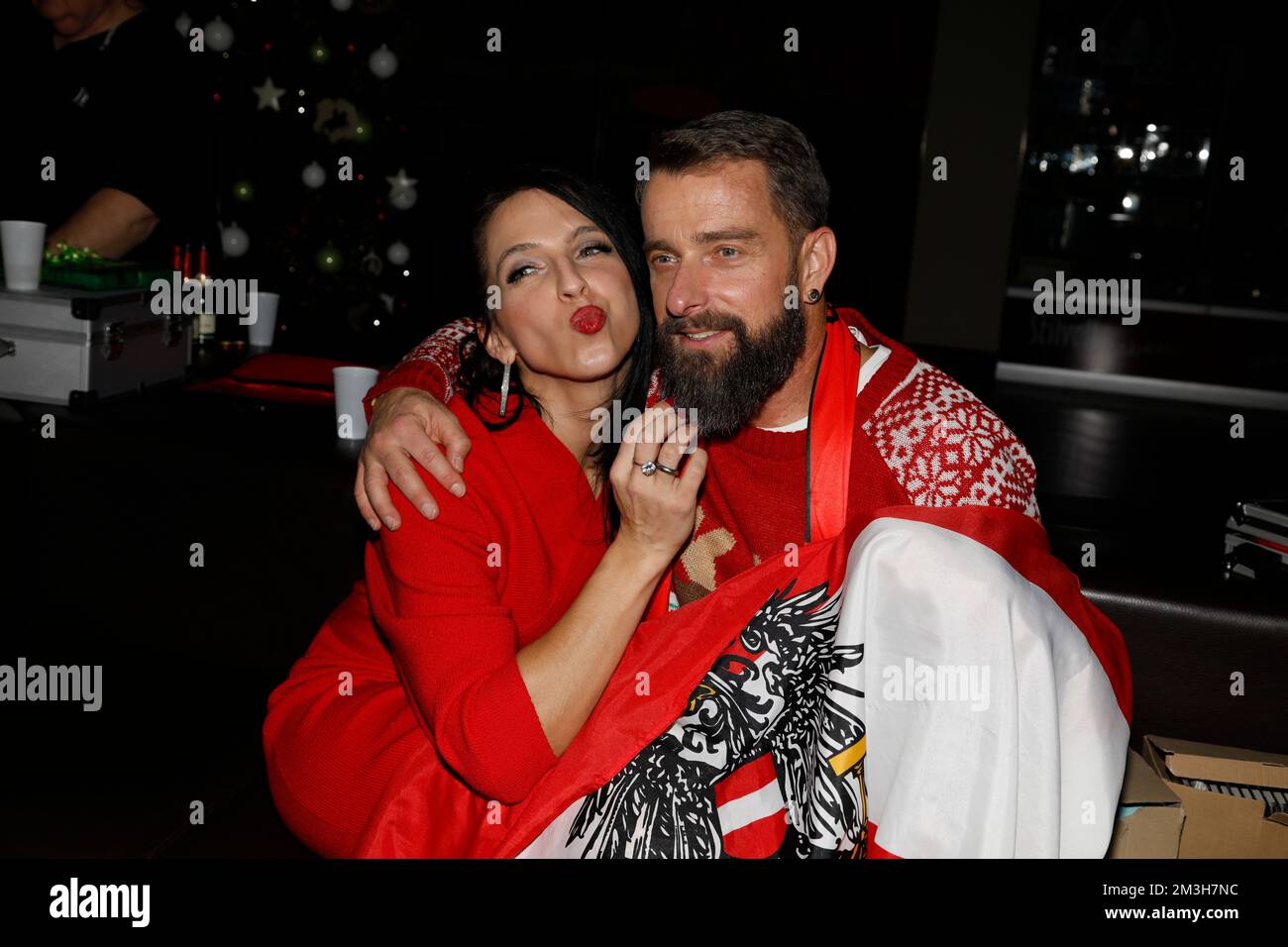 Acarina und Mark Ed bei der Liveshow Music-Match im MytVplus Studio im ...