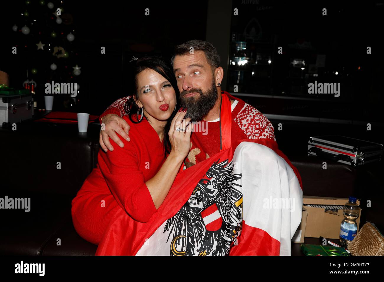Acarina und Mark Ed bei der Liveshow Music-Match im MytVplus Studio im ...