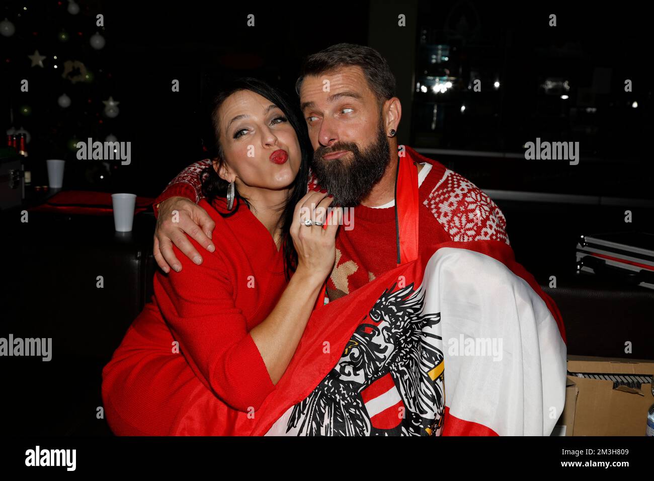 Acarina und Mark Ed bei der Liveshow Music-Match im MytVplus Studio im Elbepark. Dresden, 09.12. ...