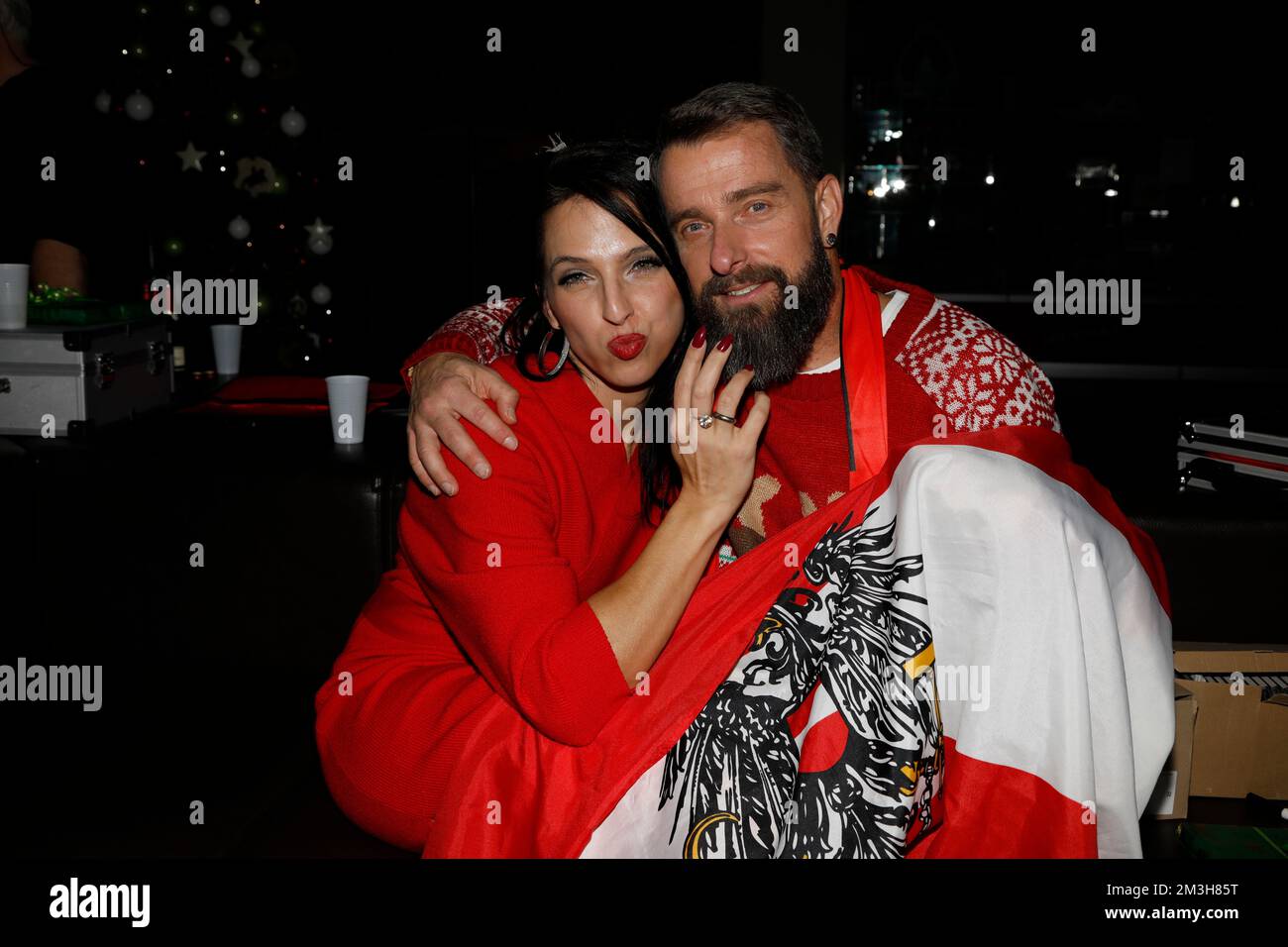 Acarina und Mark Ed bei der Liveshow Music-Match im MytVplus Studio im ...