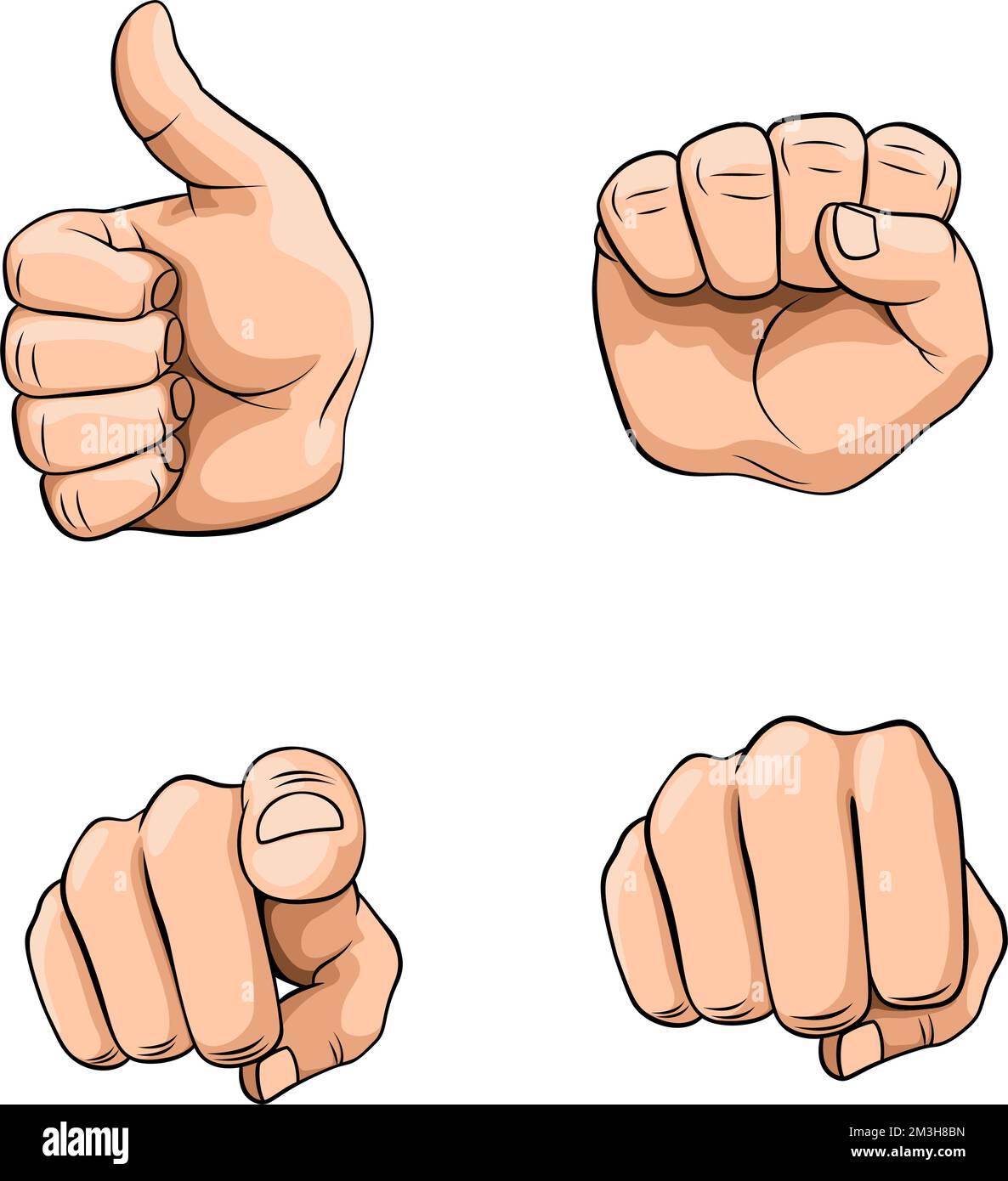 Set of Realistic Human Hands Showing Different Gestures and Signals ...