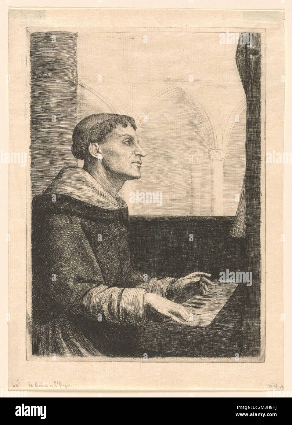 La moine à l'orgue , Monks, Organs, Alphonse Legros (1837-1911 Stock ...