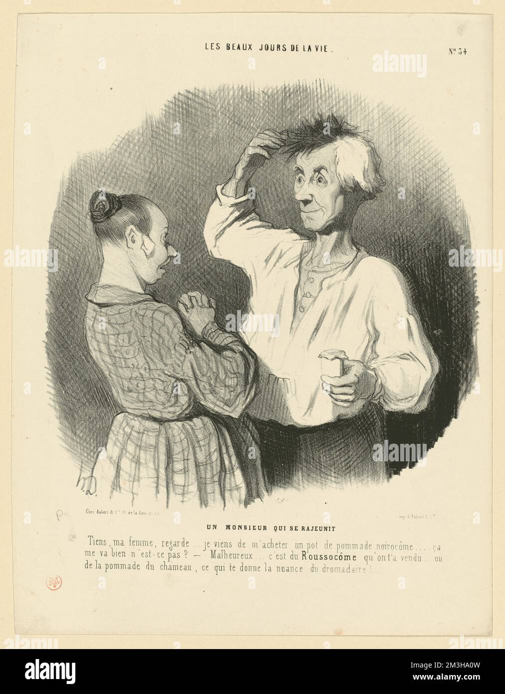 Un monsieur qui se rajeunit. Honoré Daumier (1808-1879). Lithographs ...
