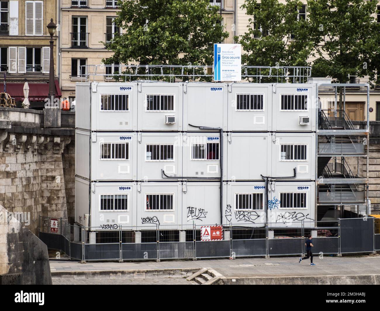 Container housing or office space, Paris, France Stock Photo - Alamy