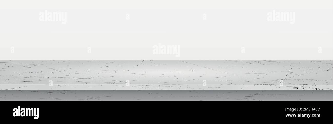 Gray concrete stone countertop on white panoramic background ...