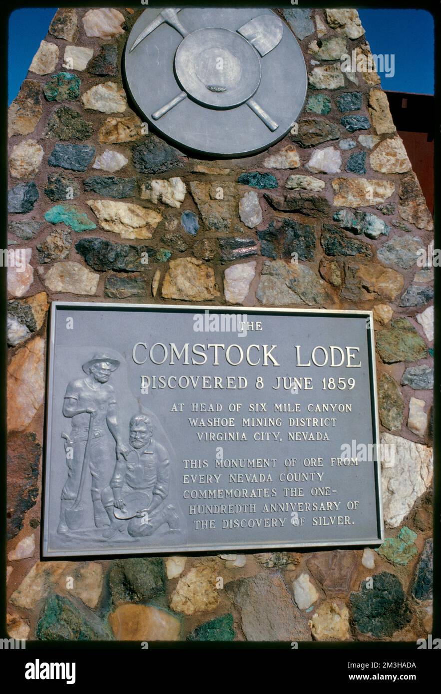 Monument commemorating discovery of silver at Comstock Lode, Virginia ...