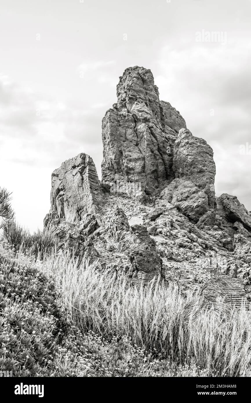Rock formation Roques de García at the Teide National Park at Tenerife ...