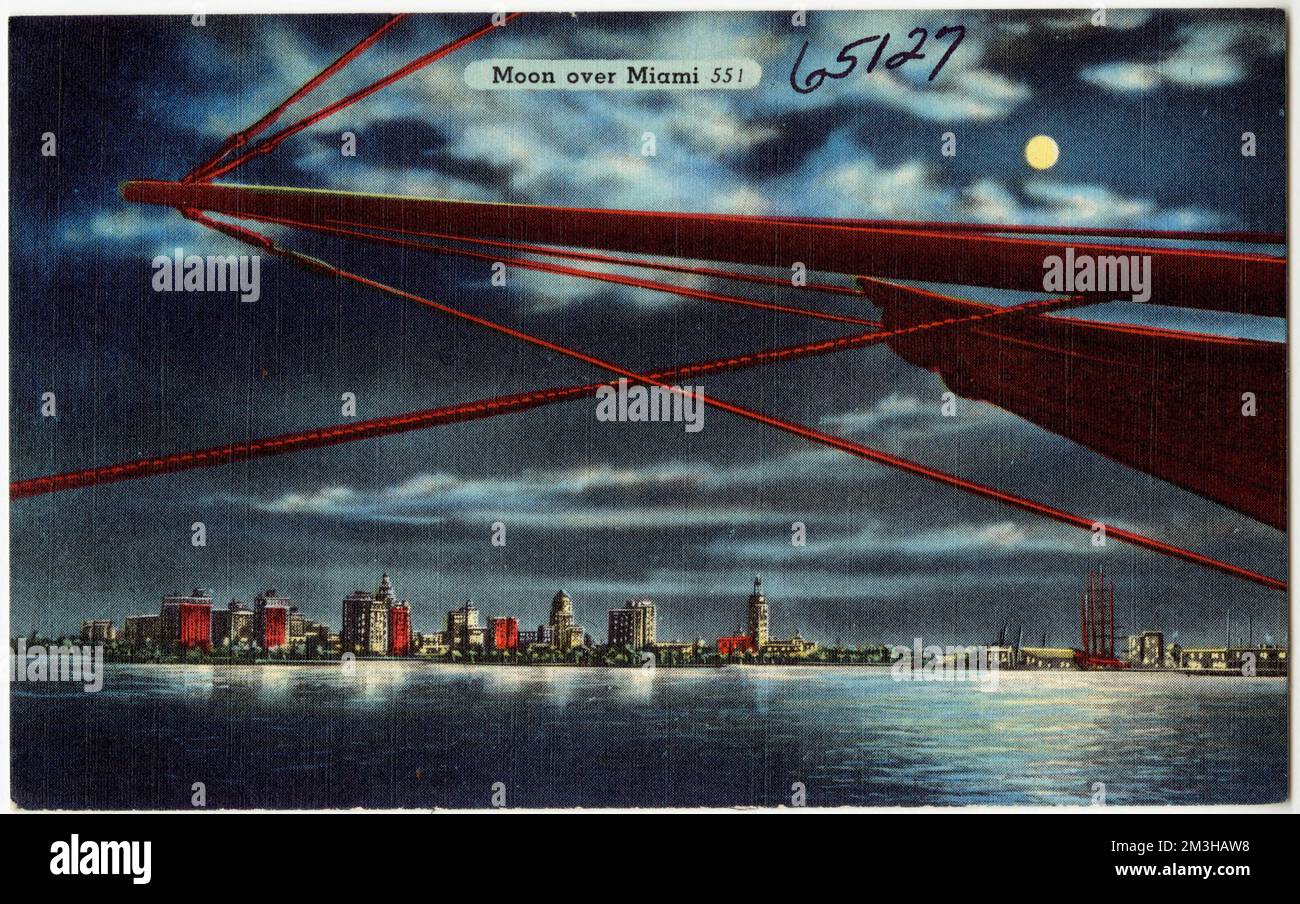 Moon over Miami , Cities & towns, Tichnor Brothers Collection ...