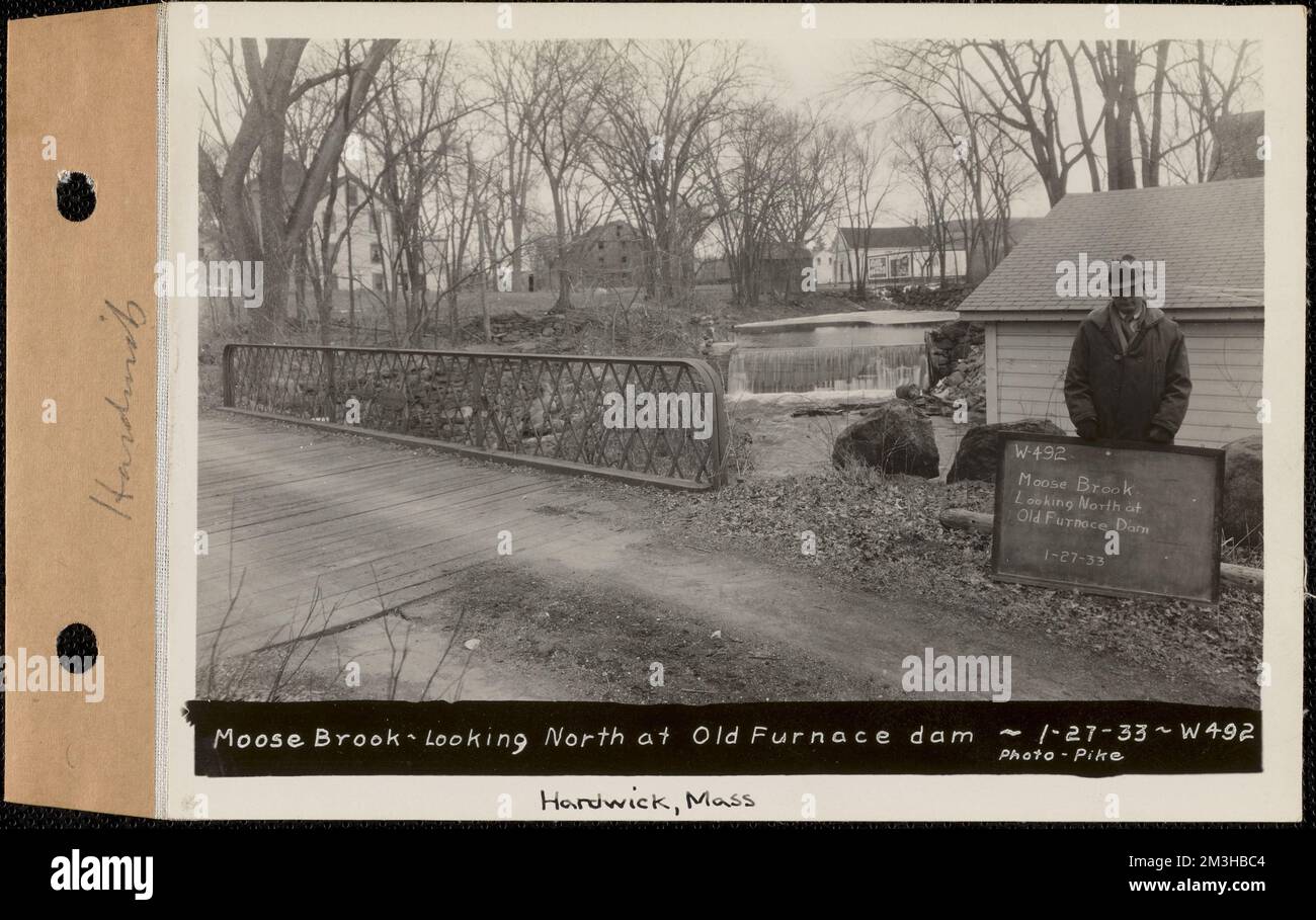 Moose Brook, looking north at Old Furnace dam, Hardwick, Mass., Jan. 27 ...