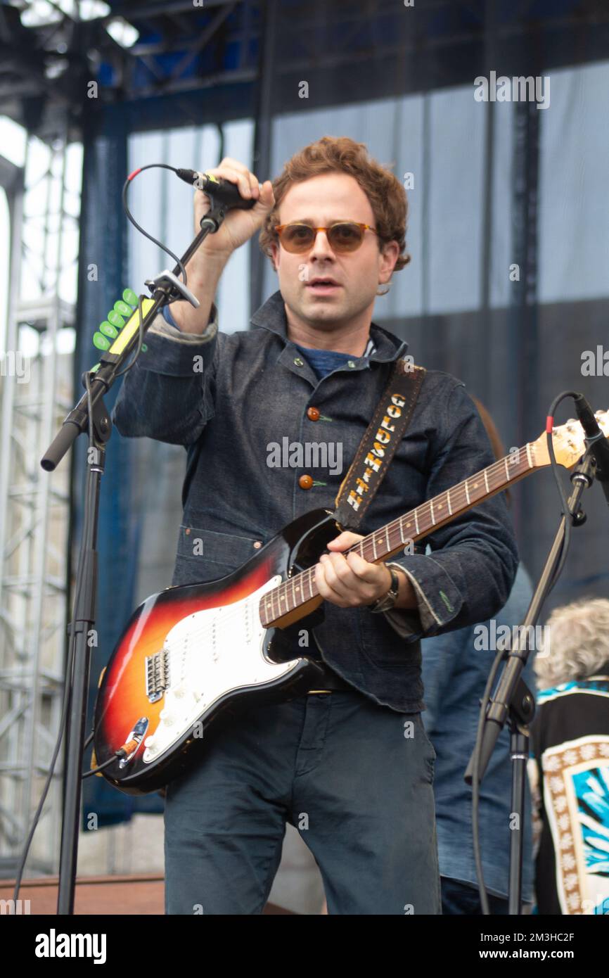 Newport Folk Festival - Tyler Goldsmith in the Group Finale Stock Photo ...