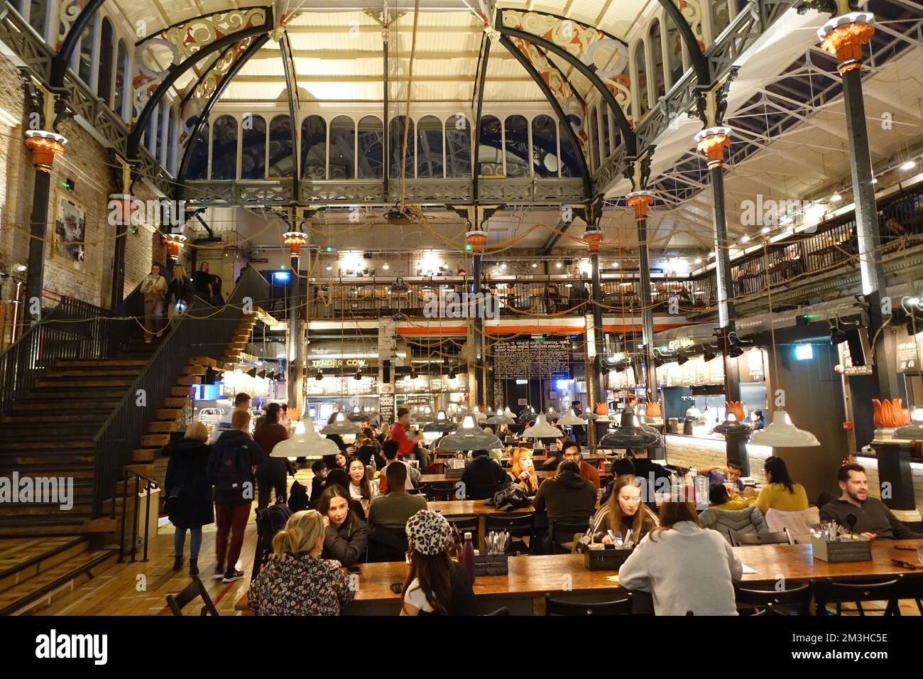 Eating house in Manchester in hall lined with various types of restaurants Stock Photo - Alamy