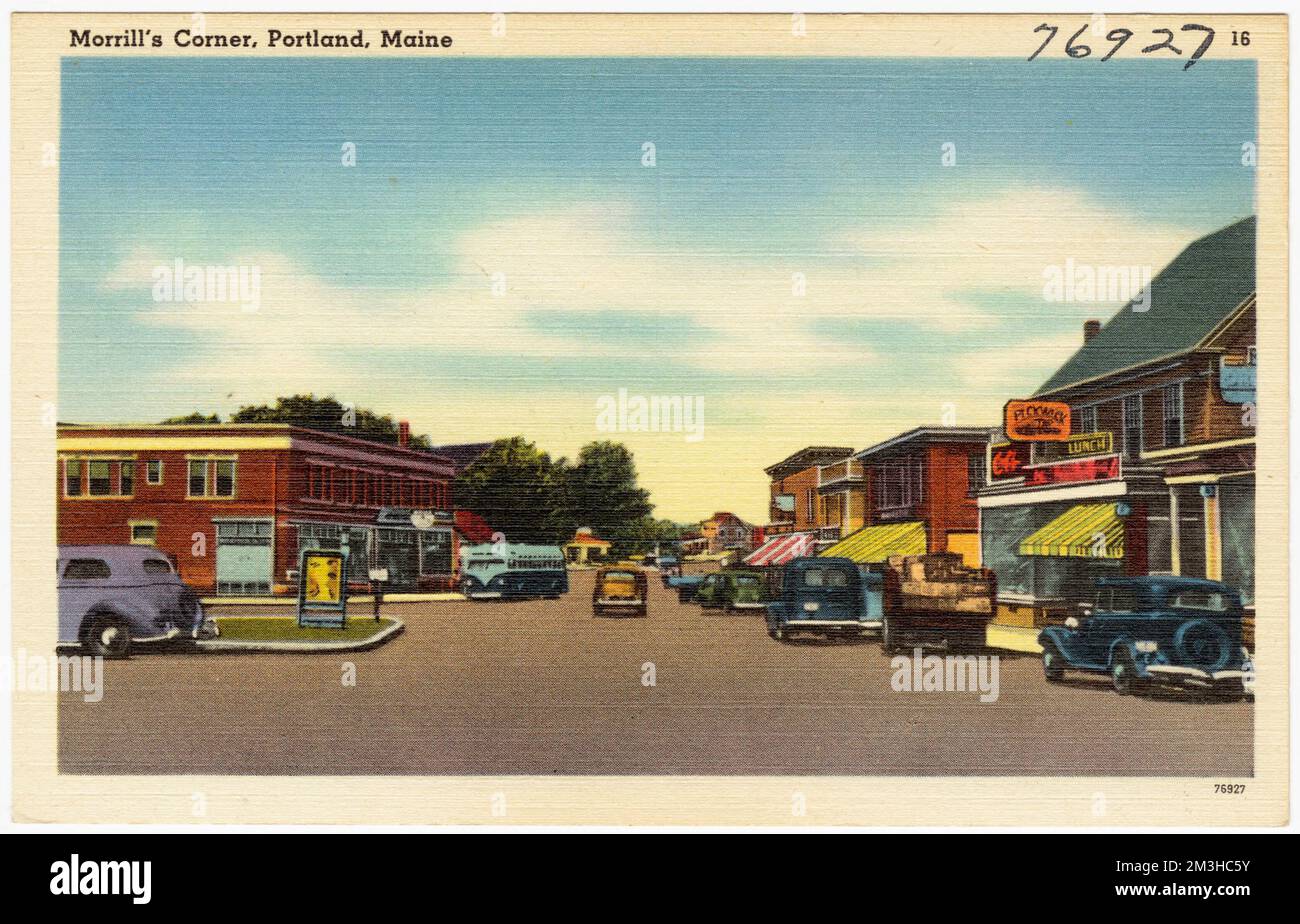 Morrill's Corner, Portland, Maine , Cities & towns, Tichnor Brothers ...