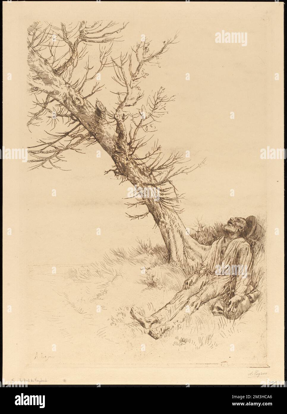 Le mort du vagabond , Death, Tramps, Trees, Alphonse Legros (1837-1911 ...