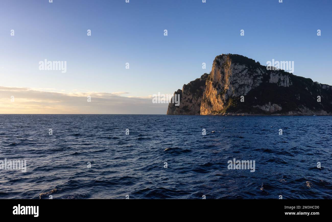 Capri Island in Bay of Naples, Italy. Sunny Sunrise Sky Stock Photo - Alamy