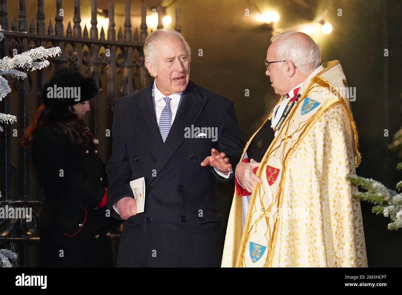 King Charles III and Dean of Westminster David Hoyle talking after ...
