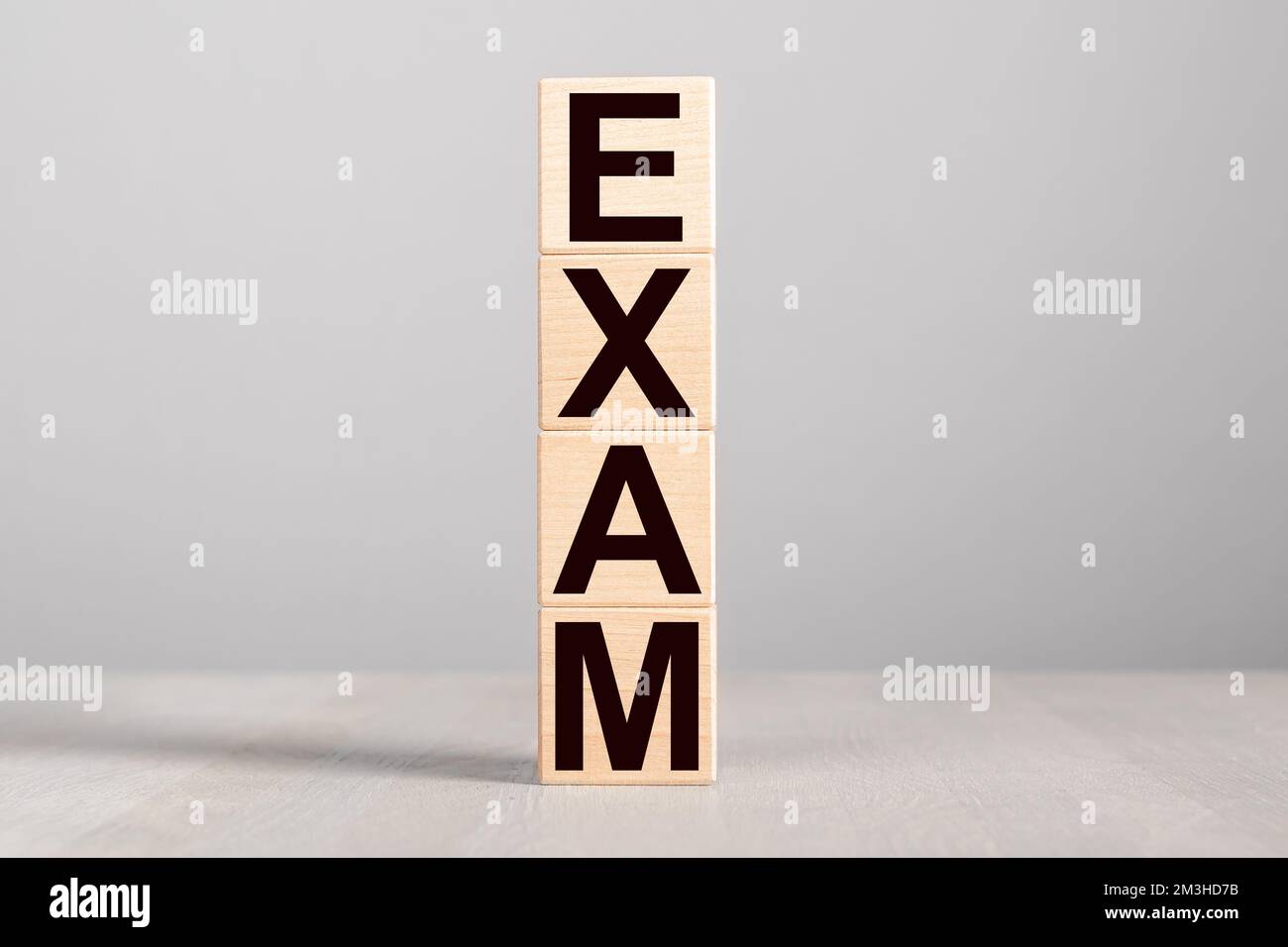 Exam word, checking education, knowledge. College examination. High ...