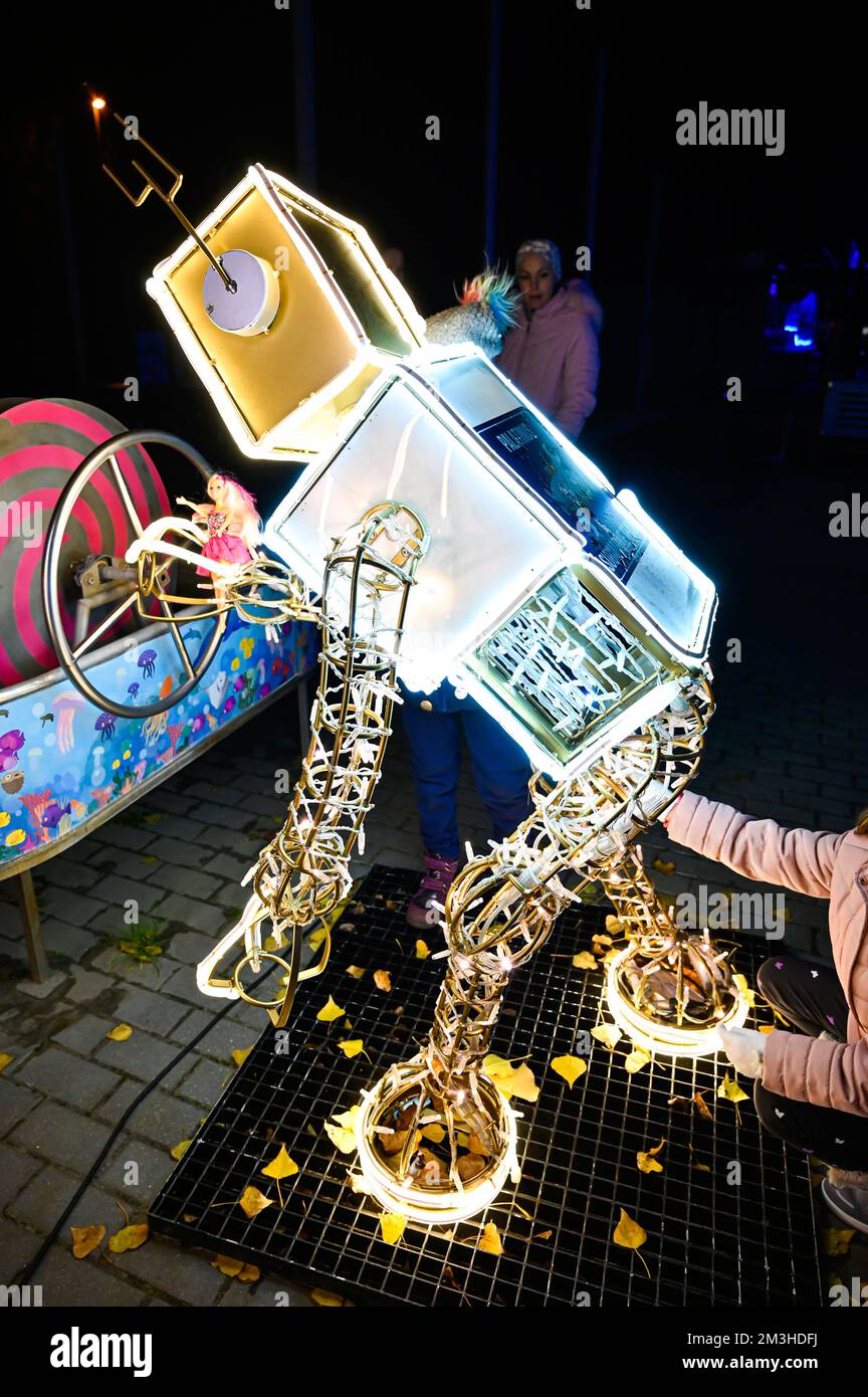 Budapest Hungary, November 25 2022 - The Lumina park is a light ...