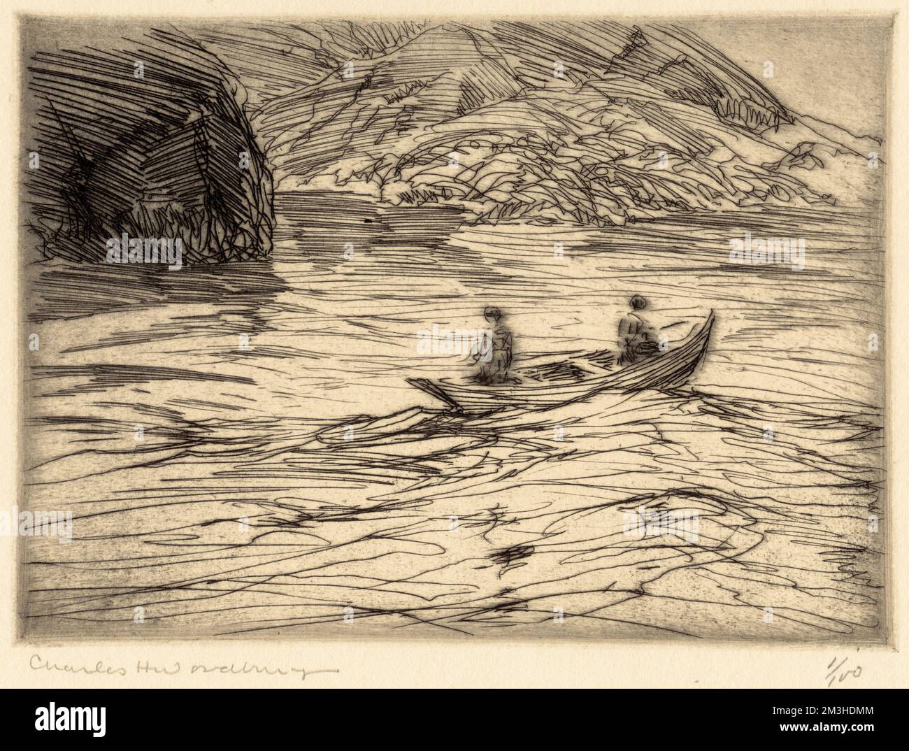 Motor boat in Narrow Cove , Boats, Bays Bodies of water. Charles H ...