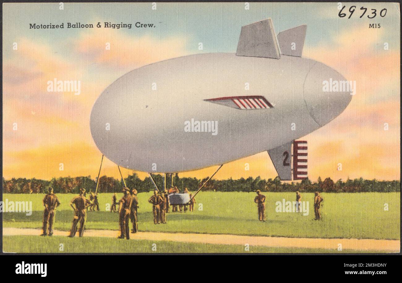 Motorized balloon and rigging crew , Balloons Aircraft, Military ...