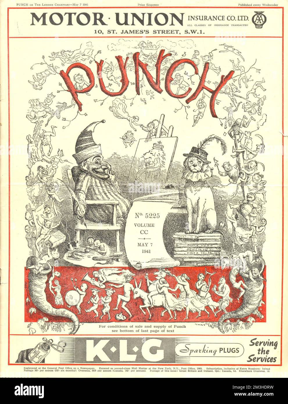 Front cover of Punch No 5225 Volume CC by artist Richard Doyle 7 May ...