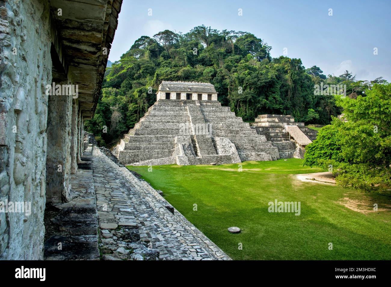 A beautiful shot of a stone pyramid in Palenque, Mexico Stock Photo - Alamy
