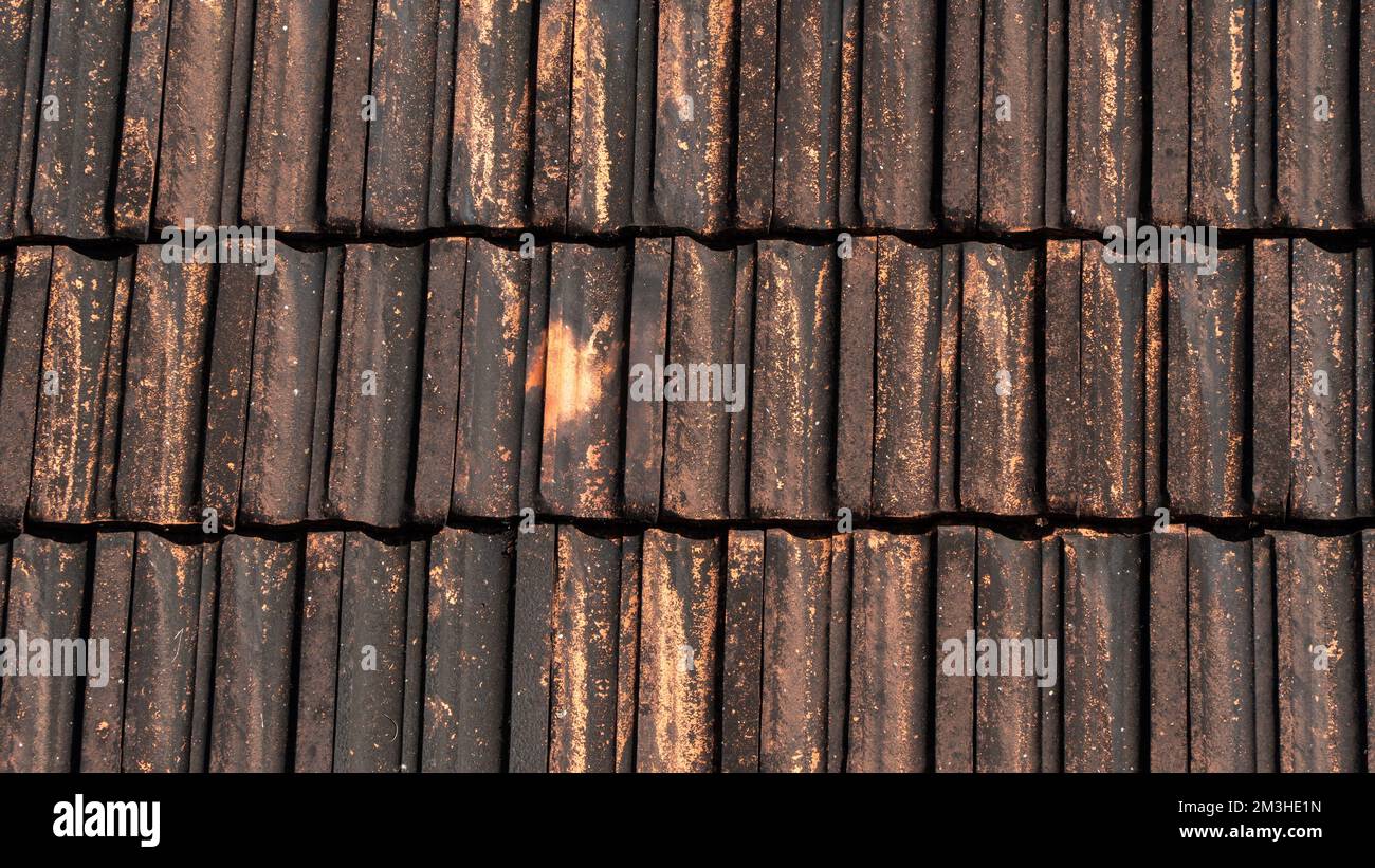 Roof tiles close-up texture background, brick Stock Photo - Alamy