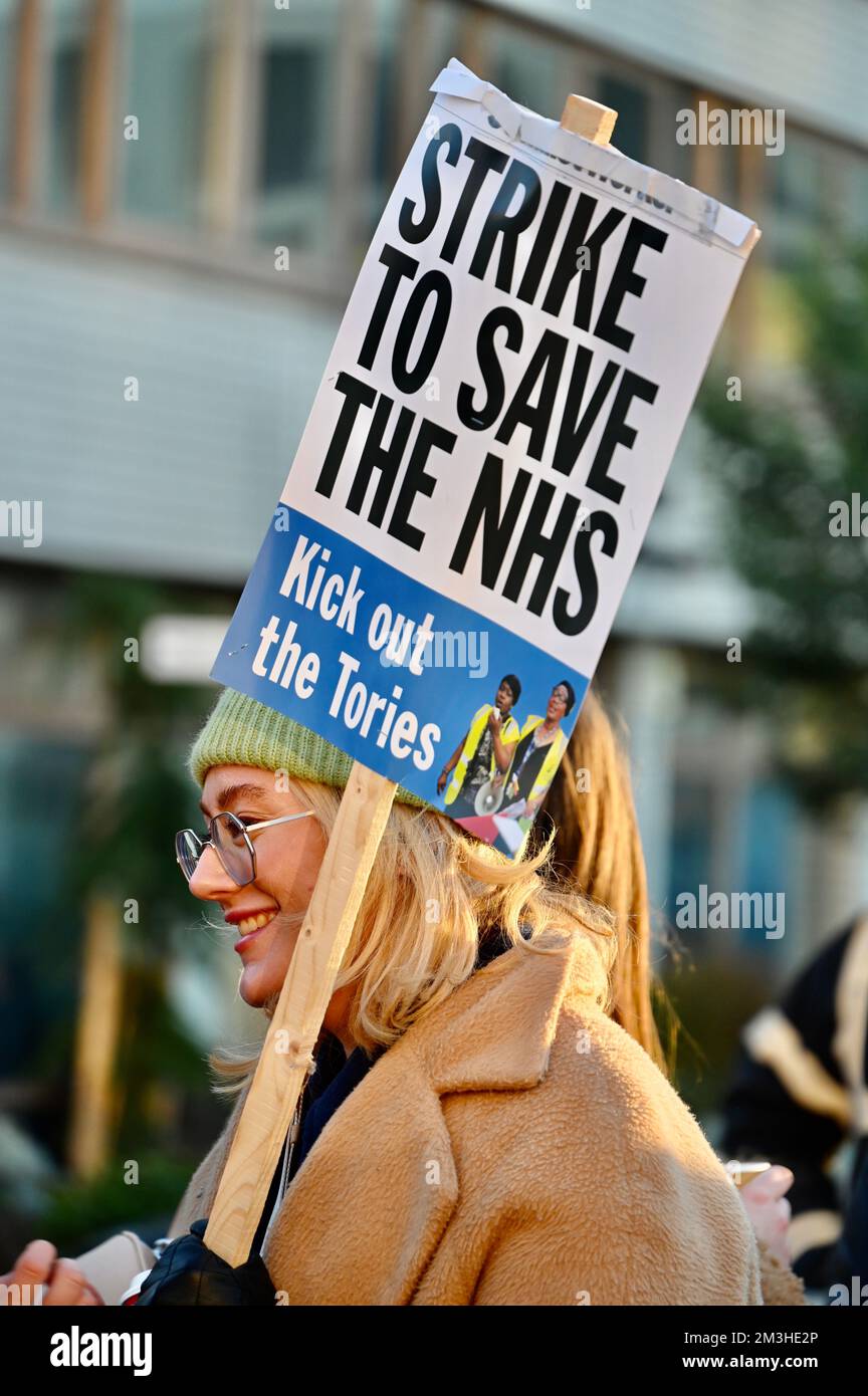 London, UK. Nurses staged the largest nurses' strike in NHS history in ...