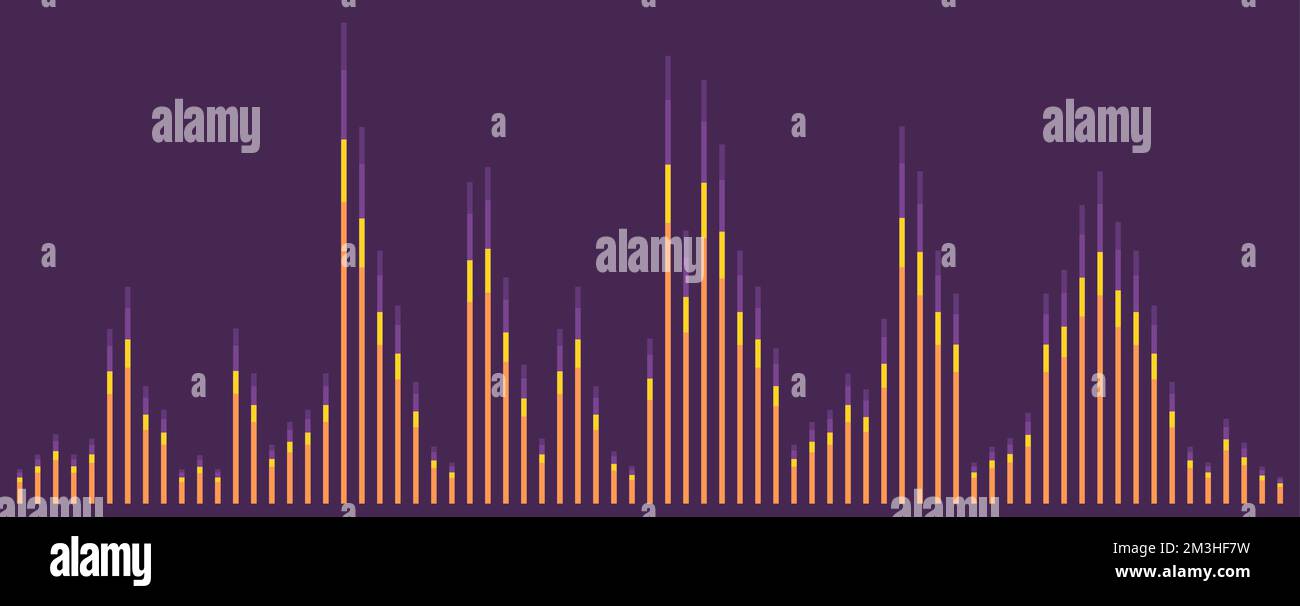 Audio levels simple vector. Sound wave display. Audio waveform graphics ...