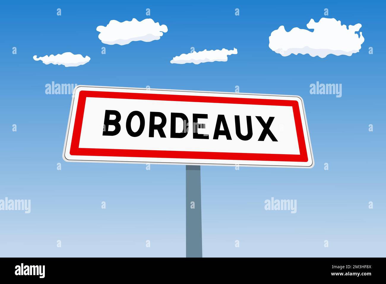 Bordeaux city sign in France. City limit welcome road sign Stock Vector ...