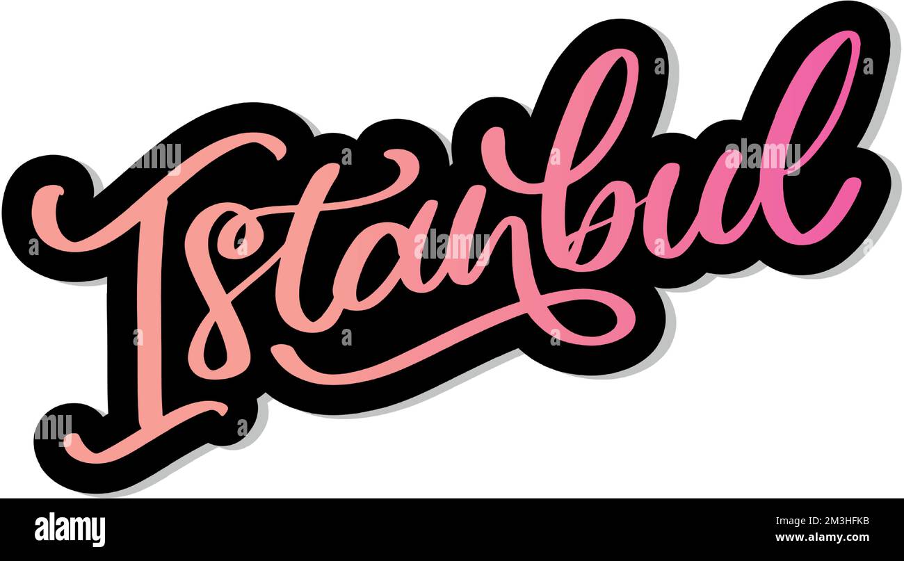 Istanbul. Hand lettering. Vector logo of Istanbul in black color with ...