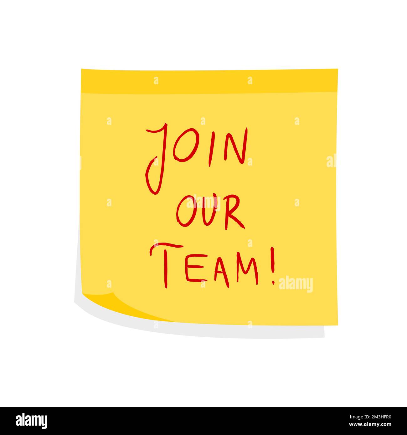 Join our team. Company hiring career concept. Yellow sticky note ...