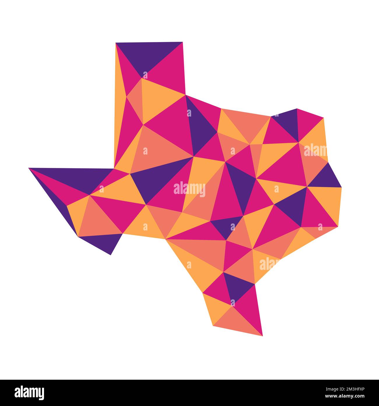 Texas simple polygon map. Low poly trendy style vector map of Texas ...