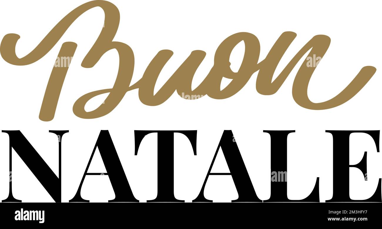 Christmas,Buon Natale greeting card.Handwriting red lettering in ...