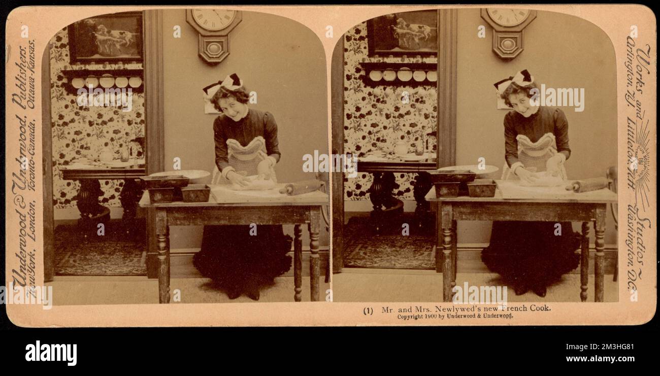 Mr. and Mrs. Newlywed's new French cook , Cooks Stock Photo - Alamy