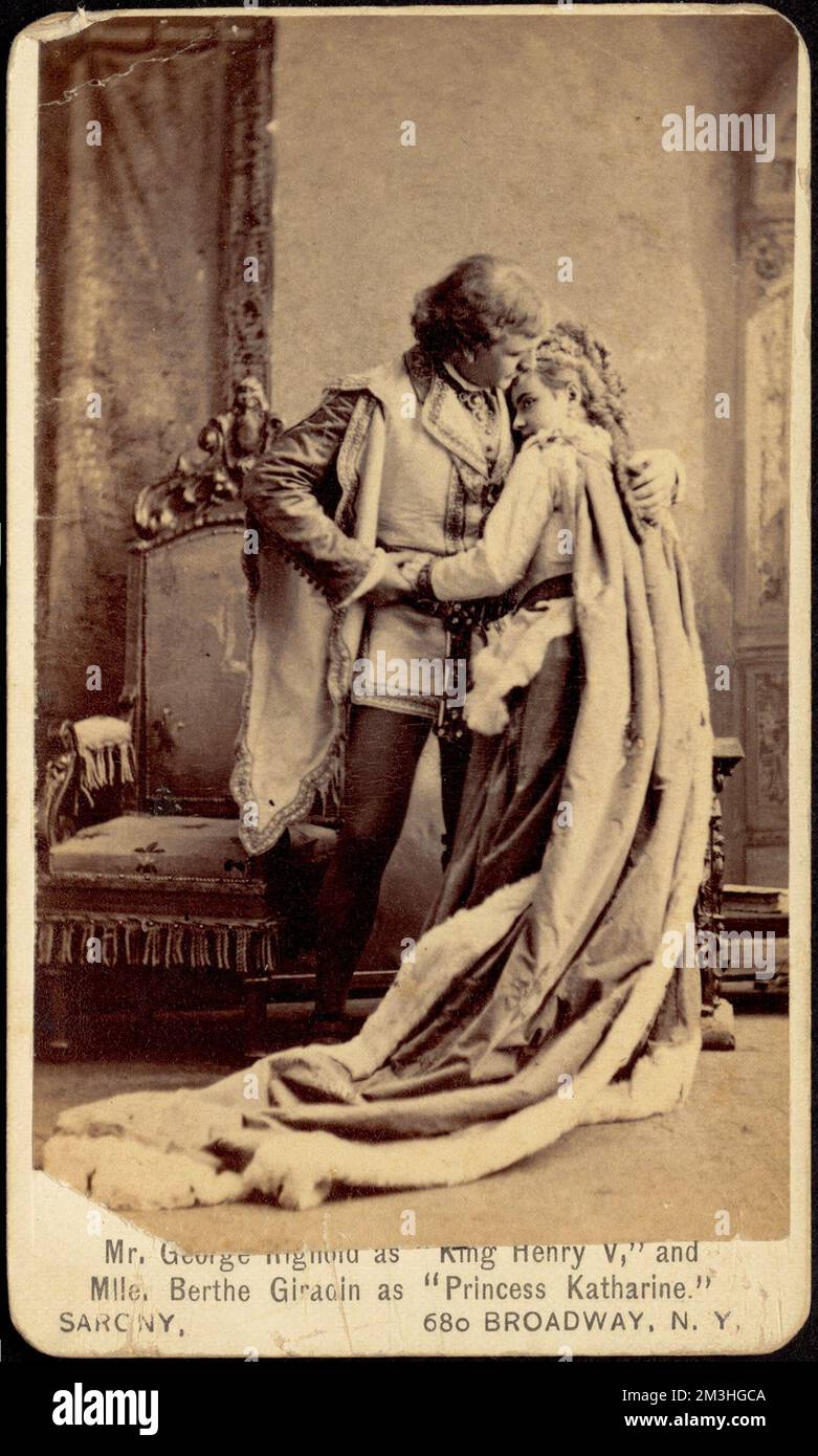 Mr. George Rignold as 'King Henry V,' and Mlle. Berthe Giradin as ...