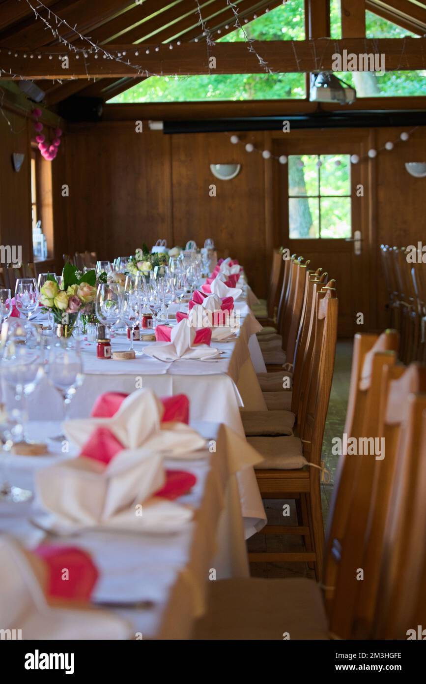 Vertical decorated tables chairs hi-res stock photography and images ...