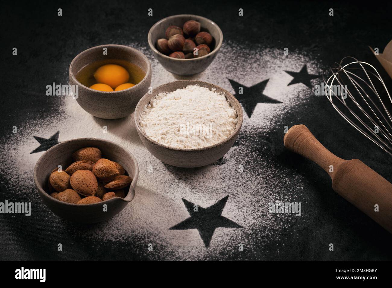 Bakery background for cooking Christmas baking Stock Photo - Alamy