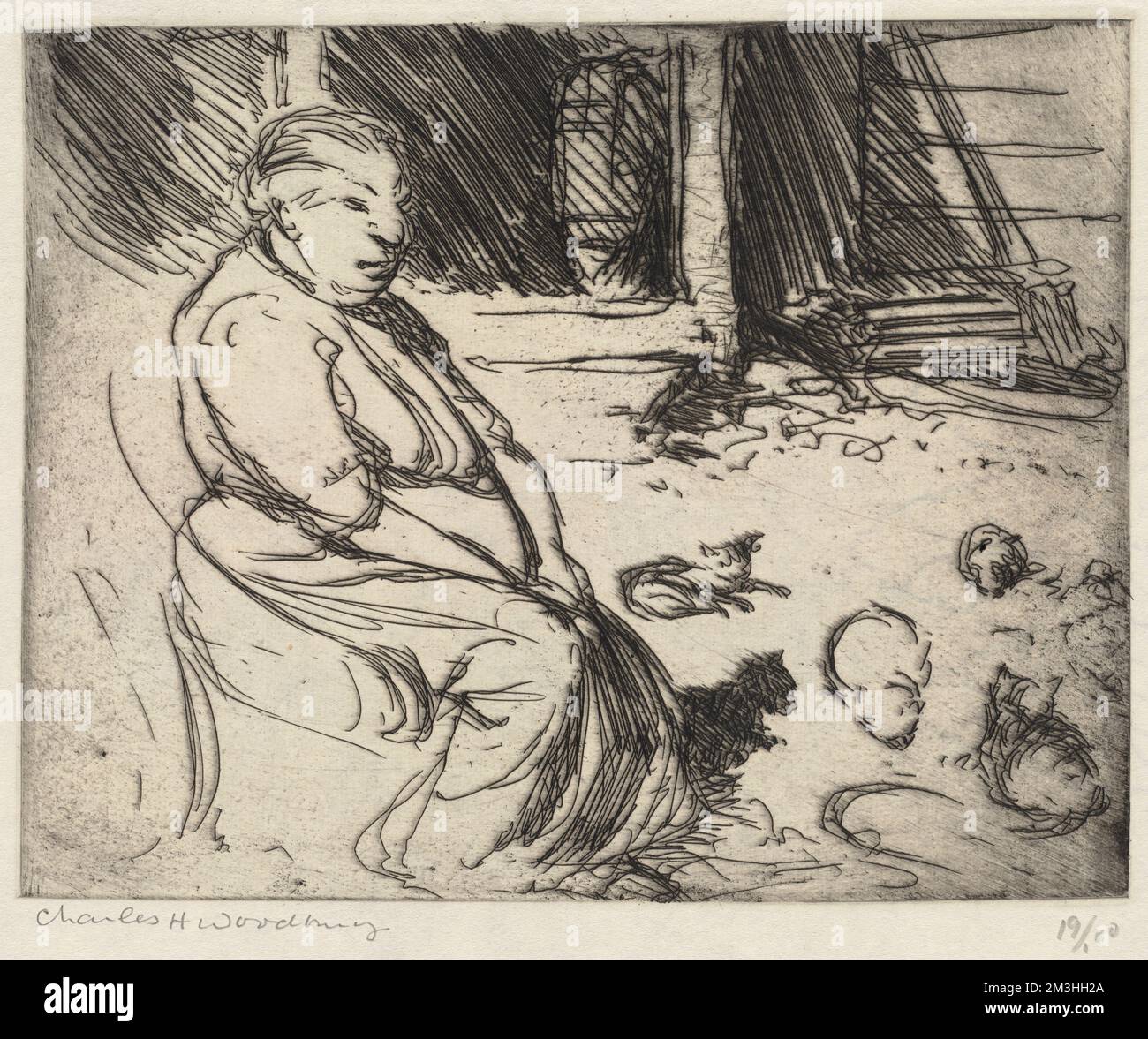 Mrs. Dexter with Cats II , Sitting, Cats. Charles H. Woodbury (1864 ...