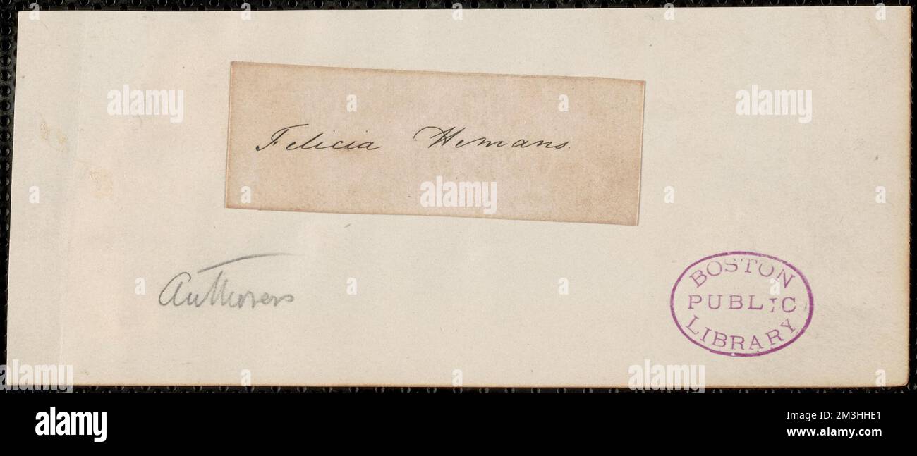 Mrs. Hemans' signature , Abolitionists, United States, History, 19th ...
