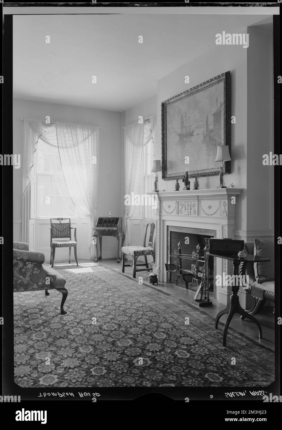 Mrs. Thompson's House, Chestnut Street, McIntire fireplace ...