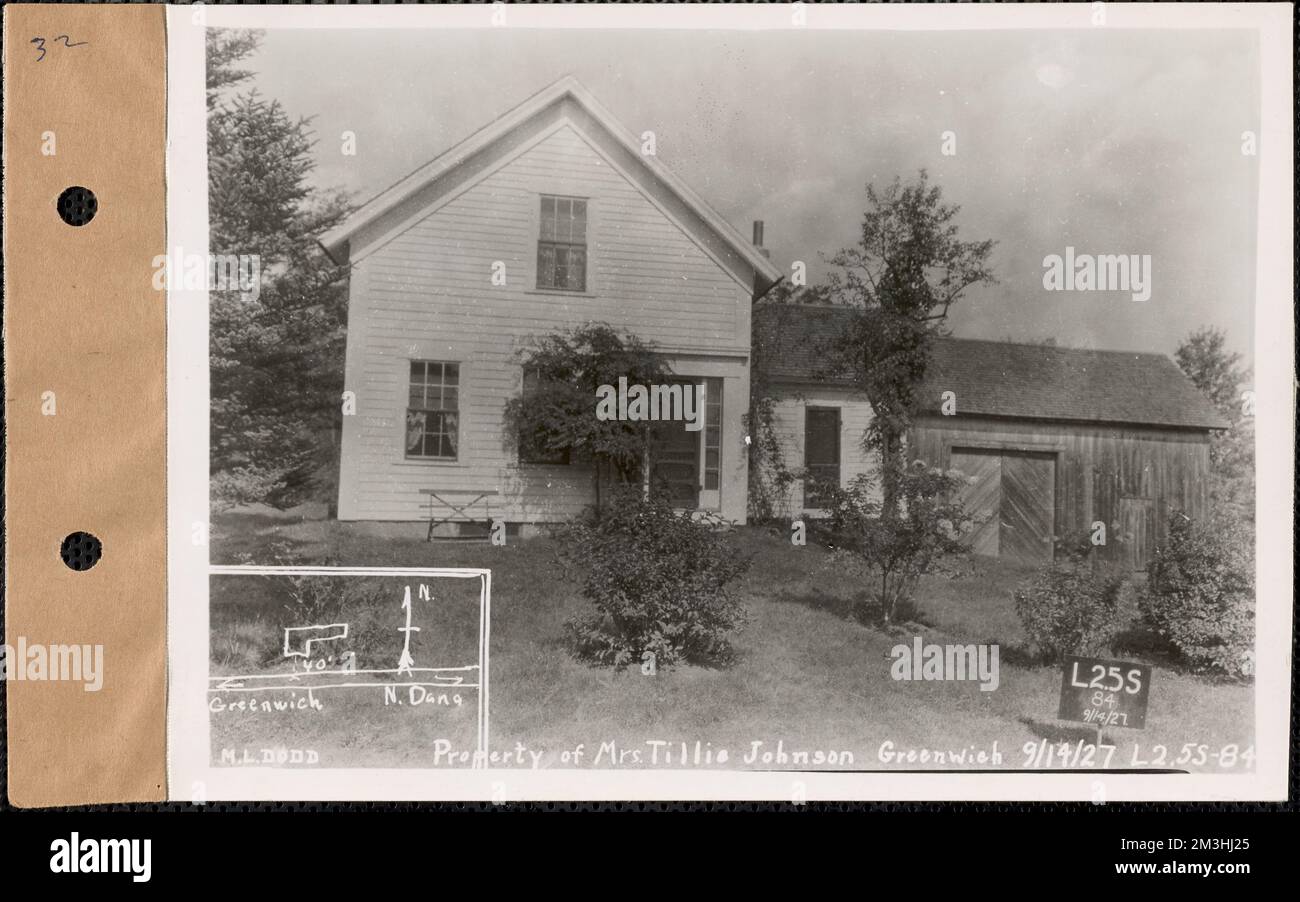 Mrs. Tillie Johnson, house and barn, Greenwich, Mass., Sep. 14, 1927 ...