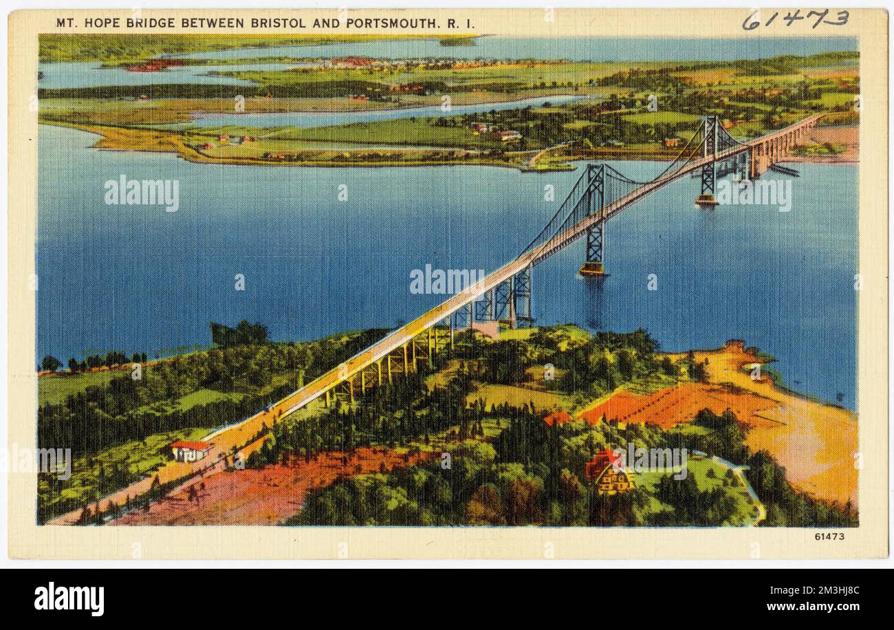 Mt. Hope Bridge between Bristol and Portsmouth, R.I. , Bridges, Tichnor ...