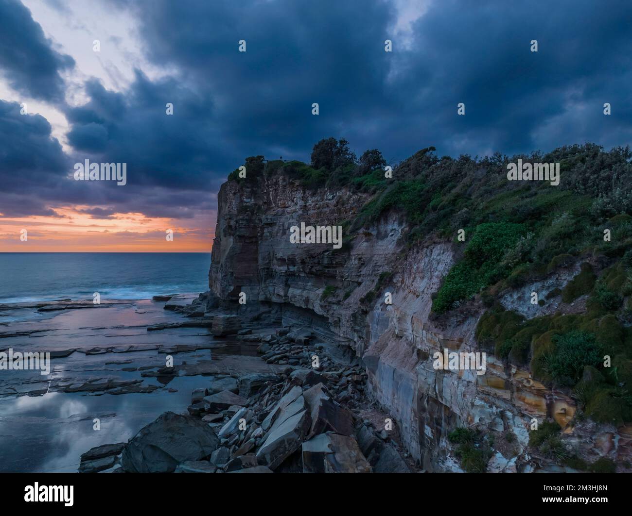Aerial sunrise seascape with clouds at The Skillion in Terrigal, NSW, Australia Stock Photo - Alamy
